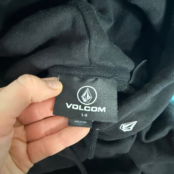 Volcom | Sweaters | Volcom Mens Hoodie Size L Black Pullover Sweatshirt ...